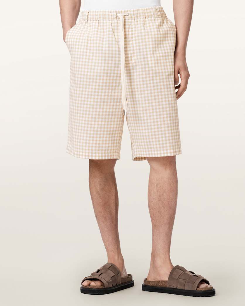 Rockland Relaxed Fit Check Shorts DESERT YELLOW | ALLSAINTS